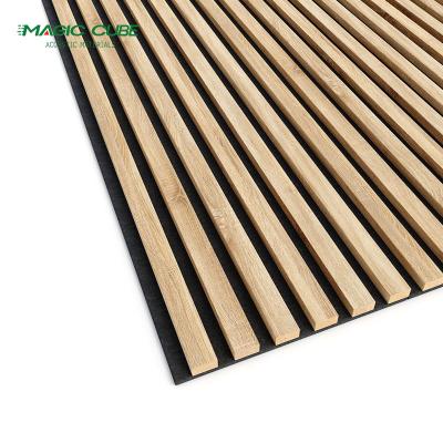 China Fireproof Wood Finish Polyester Fiber Panel Perfect for Contemporary Office Building for sale