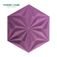 China 600mm Diamond Pattern Polyester Fiber Panel Flame Resistance For Meeting Room for sale