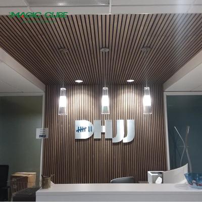 China Living Room Soundproofing Akupanel Wooden Slat Acoustic Panels with Coating Finish for sale