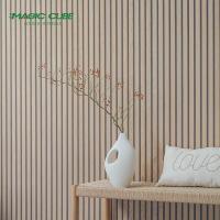 China 9mm/12mm Polyester Thickness Wood Slatted Wall Panel for Fireproof Cinema and Theater for sale