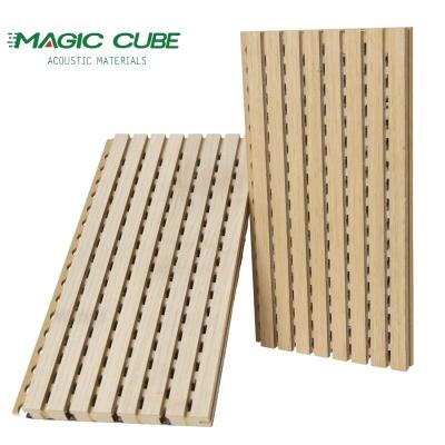 China Wooden Grooved Acoustic Panel for Soundproof Recording Studio Contemporary Design for sale