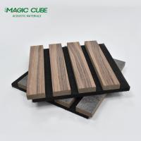 China Customized Veneer Wood Slat Acoustic Panels Lightweight With Pet Felt Blacking for sale
