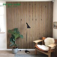 China Modern Design Melamine Finish Acoustic Slat Wall Panels For Sound Absorbing Solutions for sale