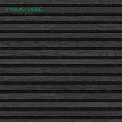 China Office Building Polyester Fiber Slatted Acoustic Wall Panels Wood Decorative for sale