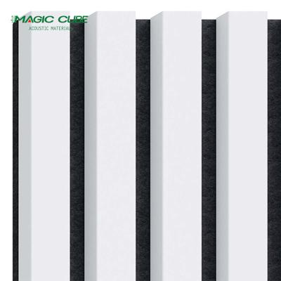 China 2400*600*21 mm White Slat Wooden Acoustic Panel for Interior Wall Veneer Soundproofing for sale