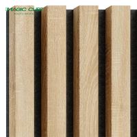 China Flexible Real Slat European Groove Acoustic Panel 26kg/pcs Polyester Thickness 9mm/12mm for sale