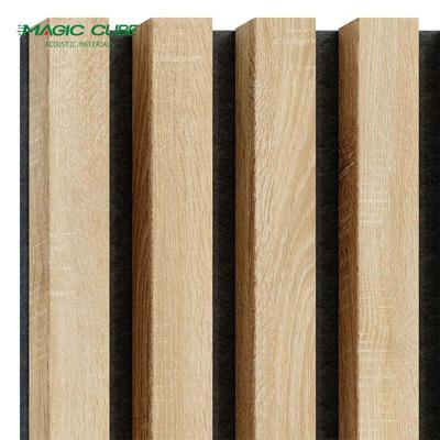 China Flexible Real Slat European Groove Acoustic Panel 26kg/pcs Polyester Thickness 9mm/12mm for sale