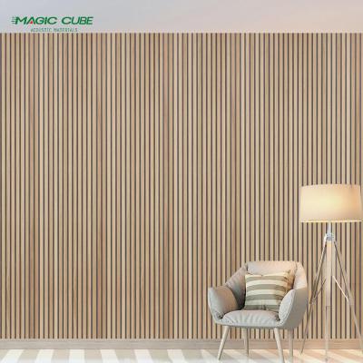China Nature Wood Oak White Color Sound Absorbing Akupanel Acoustic Wall Panel for Interior for sale