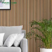 China HPL Finish Akupanel Wood Slatted Wall and Ceiling Felt Panels for Interior Decoration for sale