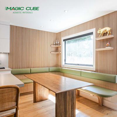China Polyester Thickness 9mm/12mm Wood Slat Acoustic Panels for Interior Applications for sale