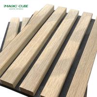 China 9mm/12mm Polyester Acoustic Wooden Slats Soundproof Room Panels with Melamine Finish for sale