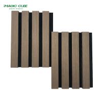 China Customizable Wood Slatted Wall Acoustic Felt Panels Interior Decoration 2400*600*21 mm for sale