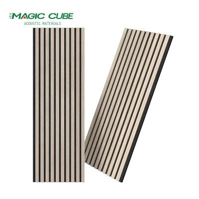 China 2400*600*21 mm Standard Size Wood Slat Acoustic Soundproof Wall Panels for Home Office for sale