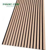 China Wall Soundproofing Pet Felt Backing Wooden Slat Acoustic Panel for Sound Absorption for sale