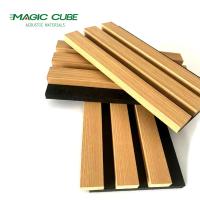 China Wall Soundproofing Pet Felt Backing Wooden Slat Acoustic Panel for Sound Absorption for sale