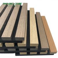 China Eco-Friendly Wooden Slat Wall Acoustic Panel with Edge to Edge 13mm Sound Absorption for sale
