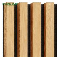 China Edge to Edge 13mm Polyester Slat Acoustic Panels Wall 2400*600*21 mm / Customized for sale