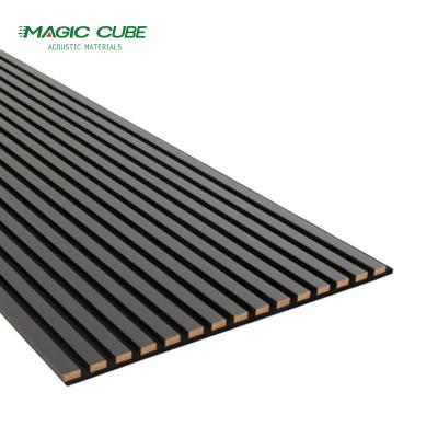China Wood Veneer Surface Finish Wood Slat Wall Panels For Sound Absorption for sale