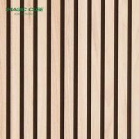 China Wood Veneer Acoustic Slat Wall Panel Lightweight With Polyester Fiber Base for sale