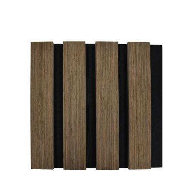 China 3D Model Design Wood Slat Wall Panels Black Customized For Noise Reduction for sale