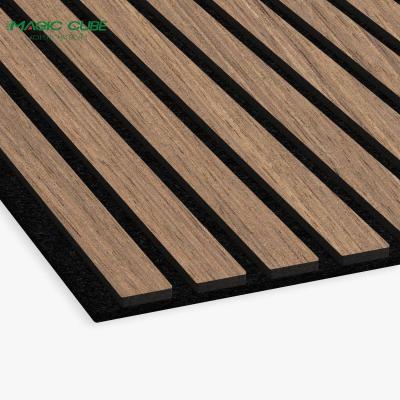 China Houses Wood Veneer MDF Wooden Acoustic Panels With  Pet Wood Panel for sale