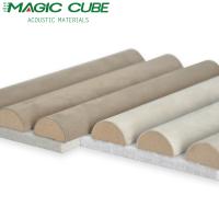 China Elegant Suede-Covered Wooden Slat Acoustic Wall Panels For Interior Decoration for sale