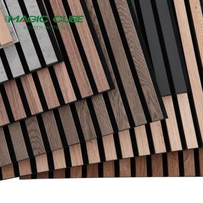 China Acoustic Wall Panel Acoustic Wooden Wall Slat Soundproof Wall Panels Custom Sound Proof  Polyester Acoustic Panel for sale