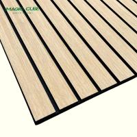 China Office Eco-Friendly White Oak 600*2400mm Acupanel Wood Slat Wall Panel for sale