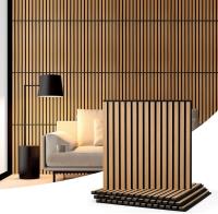 China Noise Reduction MDF Board Wood Slat Acoustic Panel With PET Panel Backing for sale