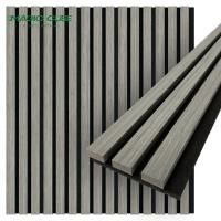 China Office Wood Veneer MDF Slat Panel With Good Quality Pet Acupanel Acoustic for sale