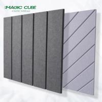 China Colourful Sound Absorption Akupanel Polyester Fiber Acoustic Panel With Grooves for sale