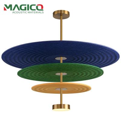 China Easy Installation Polyester Fiber Acoustic LED Pendant Light for Living Room for sale