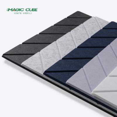 China Fire-retardant 12mm Polyester Fiber Acoustic Panel Blue PET Board for sale