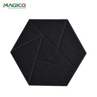 China Self-Adhesive Hexagon Polyester Fiber Acoustic Panels Easy Cutting Black Wall Panels for sale