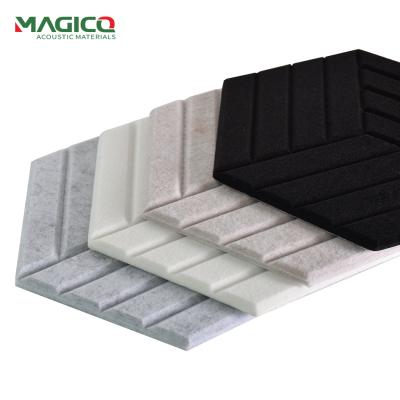 China Upgrade acoustic solutions using Polyester Fiber Acoustic Panels PET Fiber Acoustic Wall Panels with stylish 3D wall designs for noise control for sale