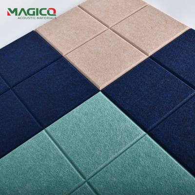 China Polyester Fiber Acoustic Panels plus PET Fiber Acoustic Wall Panels create the perfect 3D decorative soundproofing solution for sale