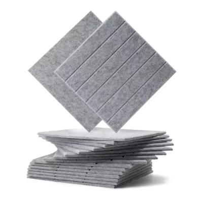 China Polyester Fiber Acoustic Panels grey sound panels studio acoustic panels decorative soundproof wall panels self adhesive acoustic panels for sale