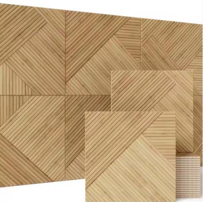 China Wood-grain imitation soundproofing panels UV-printed polyester fiber soundproofing panels felt soundproofing wall panels for sale