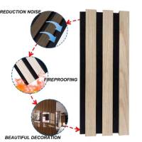 China wooden slat acoustic wall panels black oak acoustic panels natural oak acoustic slat wood wall panels for sale