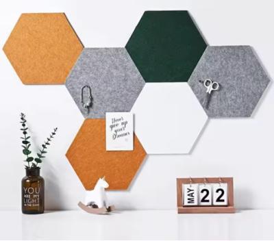 China Polyester Fiber Acoustic Panels hexagon polyester acoustic panels black acousti wall panels soundproofing panels for sale