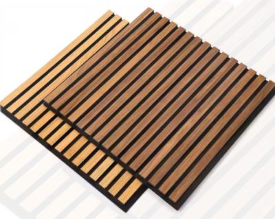 China wooden slat acoustic wall panels natural walnut acoustic slat wood wall panels wood slat acoustic panel for sale