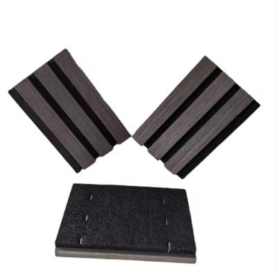China wooden slat acoustic wall panels black oak acoustic panel acoustic timber wall paneling for sale