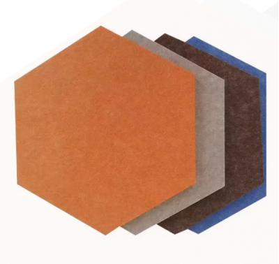 China Polyester Fiber Acoustic Panel high density polyester hexagon sound tiles polyester acoustical sound absorbing panel for sale