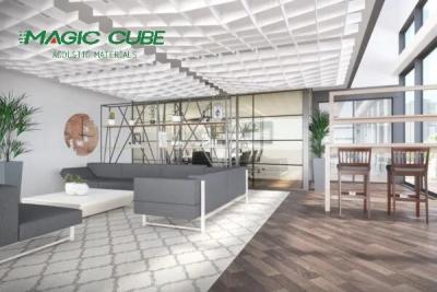 China Recycled Polyester Fiber Acoustic Ceiling Tiles for Office and Meeting Rooms PET Wall Panel for sale