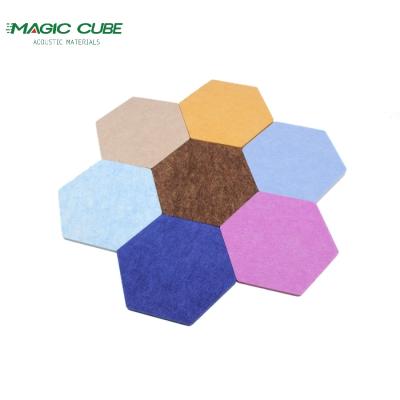 China Polyester Fiber Sound Absorbing Panel for Interior Decoration Hexagon Noise Reduction Wall Tiles for sale