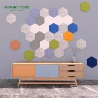 China Hexagon PET Acoustic Panel Dia 300mm Polyester Fiber Acoustic Board for Meeting Room for sale