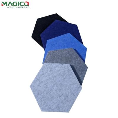 China Polyester Fiber Acoustic Panel Hexagonal Shape Noise Absorbing Wall Tiles for Office and Commercial Spaces for sale
