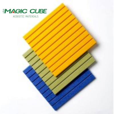 China Striped Square Pattern Polyester Fiber Acoustic Panel for Study Classroom for sale