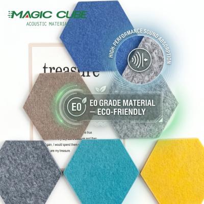 China Hexagonal Recycled Polyester Acoustic Panels - Colorful, Eco-Friendly Sound Absorbing Tiles For Cafes & Creative Offices for sale