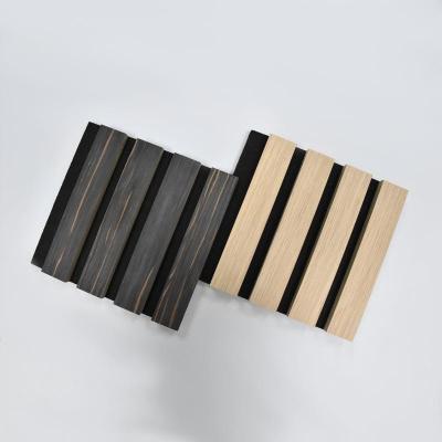 China 100% PET Akupanel Wooden Slat Wood Wall Panel Recyclable Eco-Friendly Sound Absorption for sale